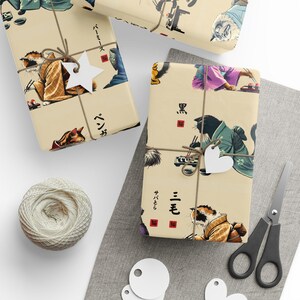 Kimono Cats Wrapping Paper: Japanese Sushi Neko Gift Wrap - Etsy