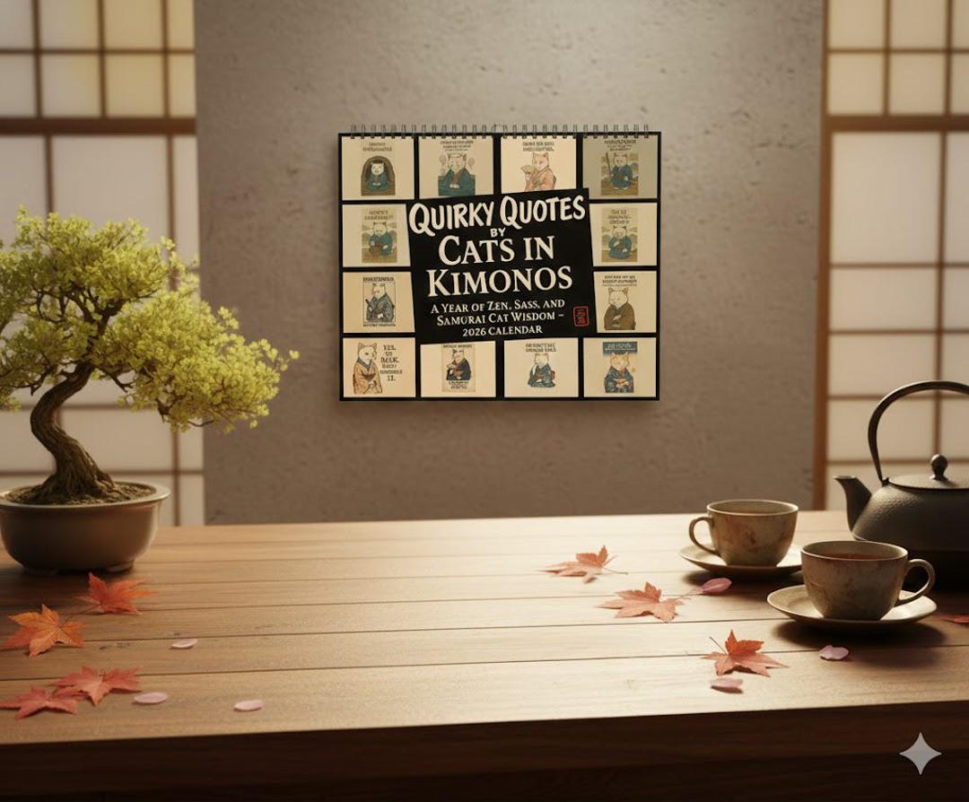 Quirky Quotes by Cats in Kimonos Wall Calendar 2026, Japanese Wisdom ...