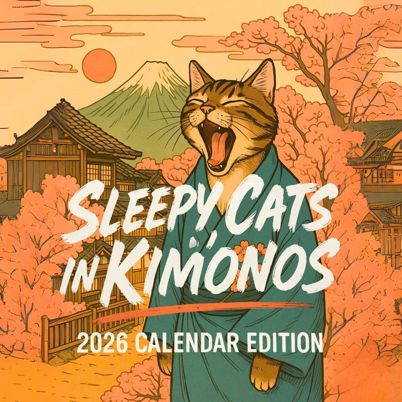 Cat Kimono Wall Calendar - Etsy