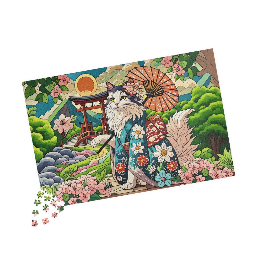 Japanese Cat Puzzle: Kimono Design, Colorful Art (110/252/520/1014 ...