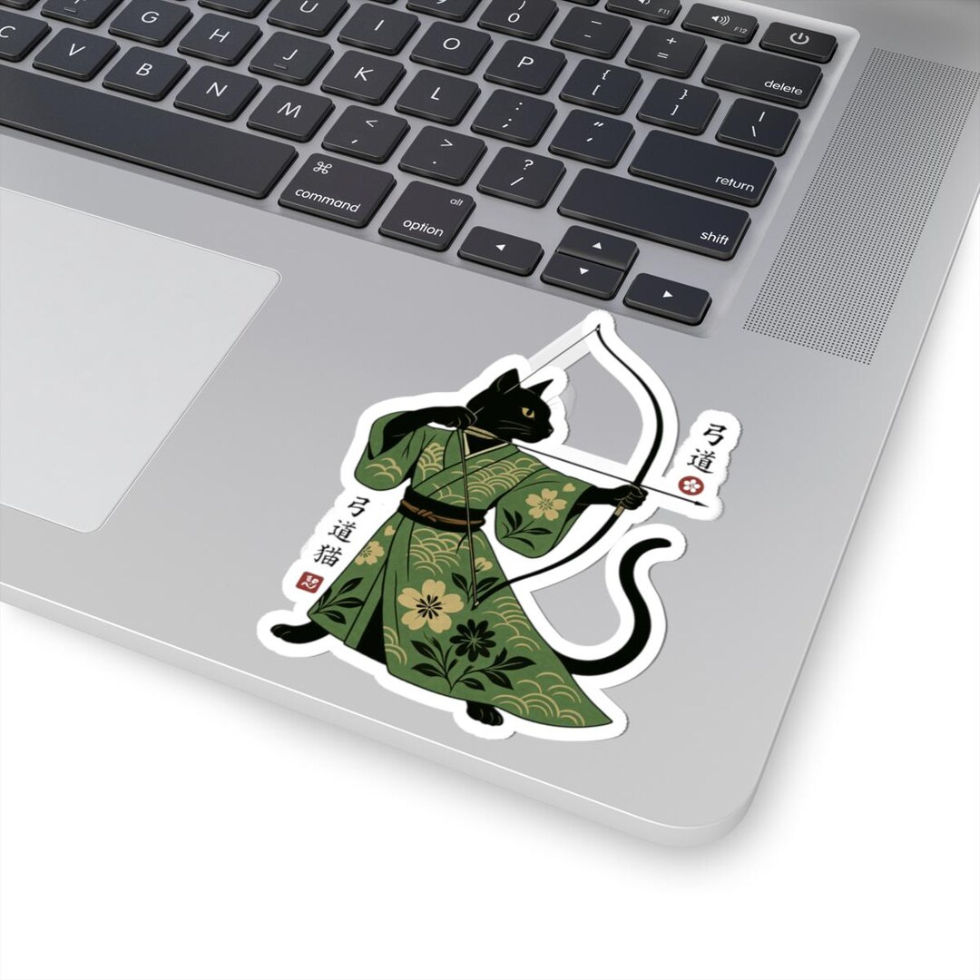 Kyudo Samurai Cat Stickers: Japanese Art, Laptop & Journal Decor - Etsy