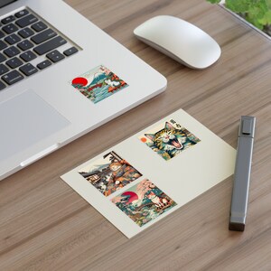 Waterproof Sticker Pack: Cute Japanese Cat Stickers for Laptop, Water ...