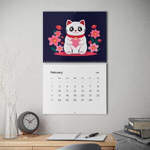 Maneki Neko 2025 Wall Calendar Japanese Lucky Cats, Monthly Decor ...