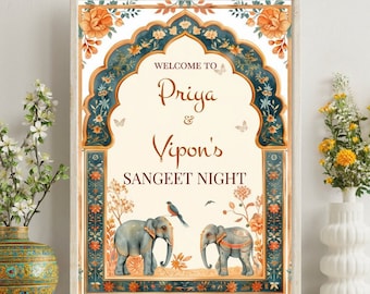 Welcome Sign Mendhi Sangeet Wedding Sign Customisable Anand Karaj ...