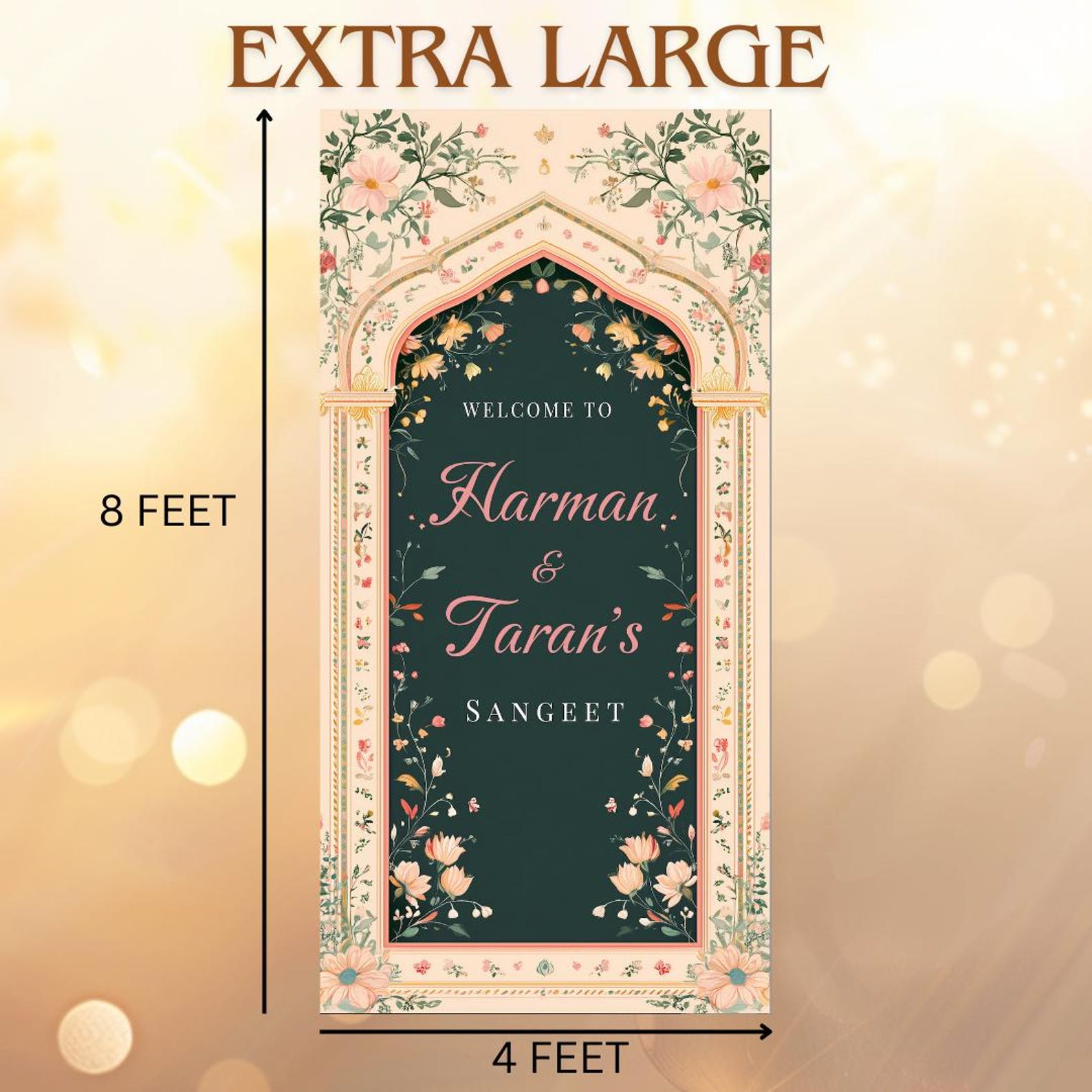 XL 8x4 FT 6X3 Wedding Back Drop, Sangeet Wedding Sign, Customizable ...