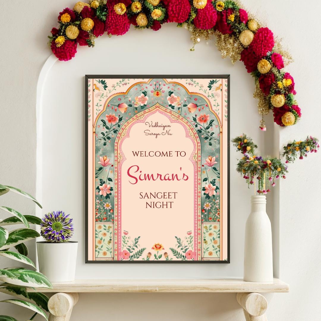 Welcome Sign, Sangeet Wedding Sign, Customizable, Anand Karaj ...