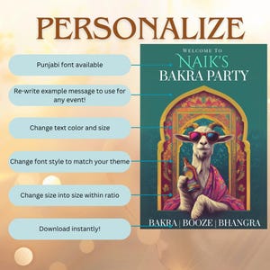 Welcome Sign, Bakra Goat Booze, Goat Meat Party, Sangeet Wedding Sign ...