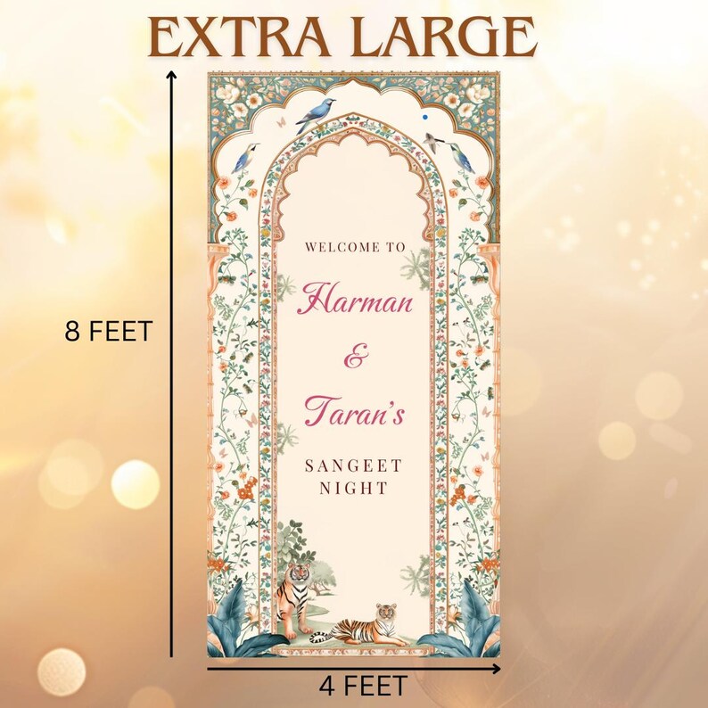 XL 8x4 FT 6X3 Wedding Back Drop, Sangeet Wedding Sign, Customizable ...
