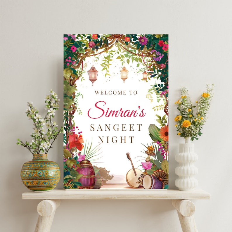 Welcome Sign Sangeet Wedding Sign Customizable | Anand Karaj ...