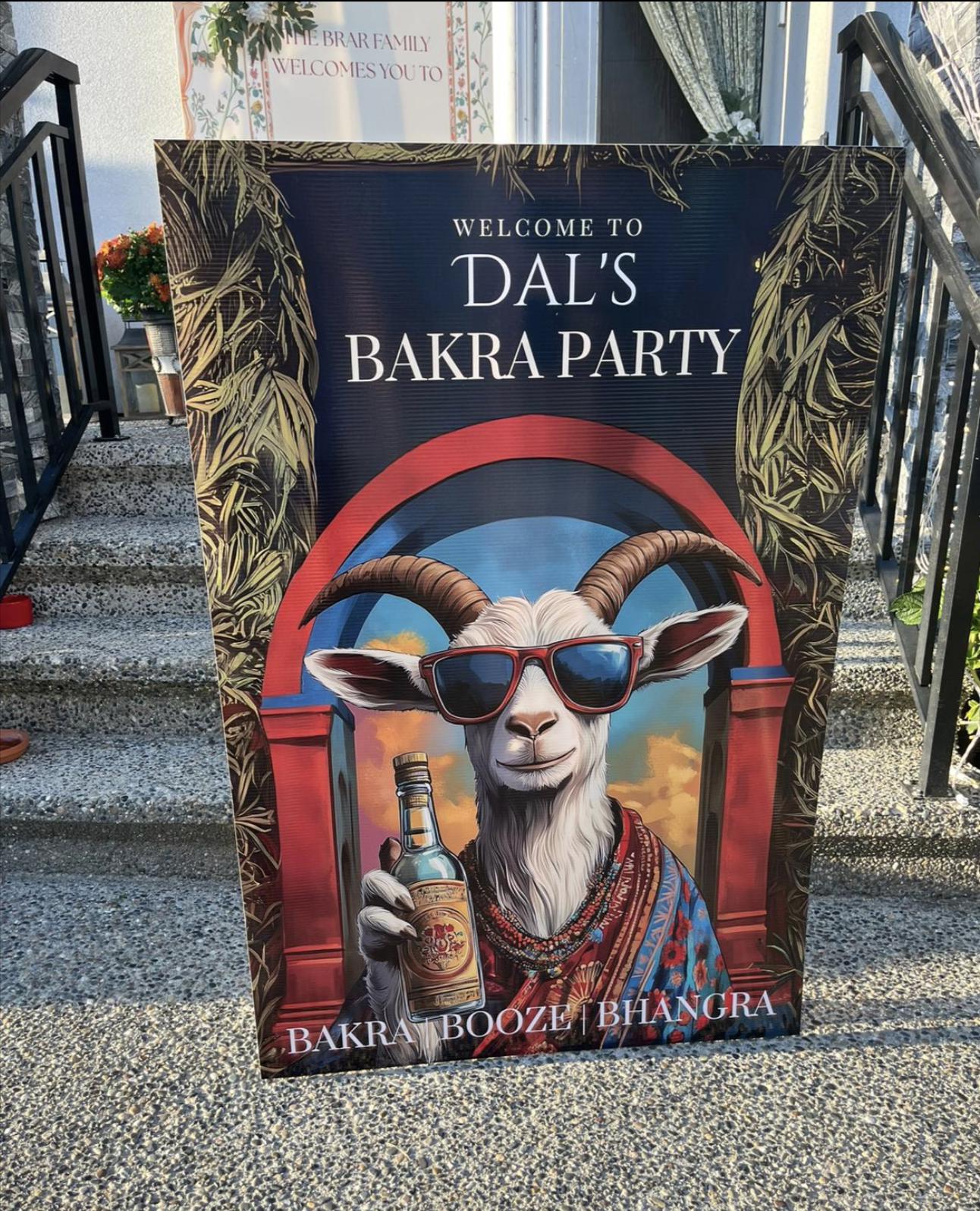 Welcome Sign, Bakra Goat Booze, Goat Meat Party, Sangeet Wedding Sign ...