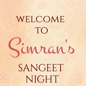 Welcome Sign | Sangeet Wedding Sign | Customizable | Anand Karaj ...