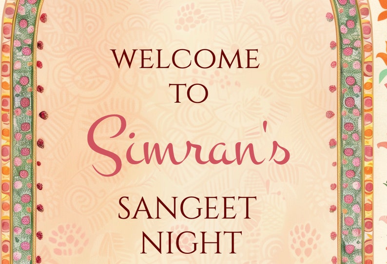 Welcome Sign | Sangeet Wedding Sign | Customizable | Anand Karaj ...