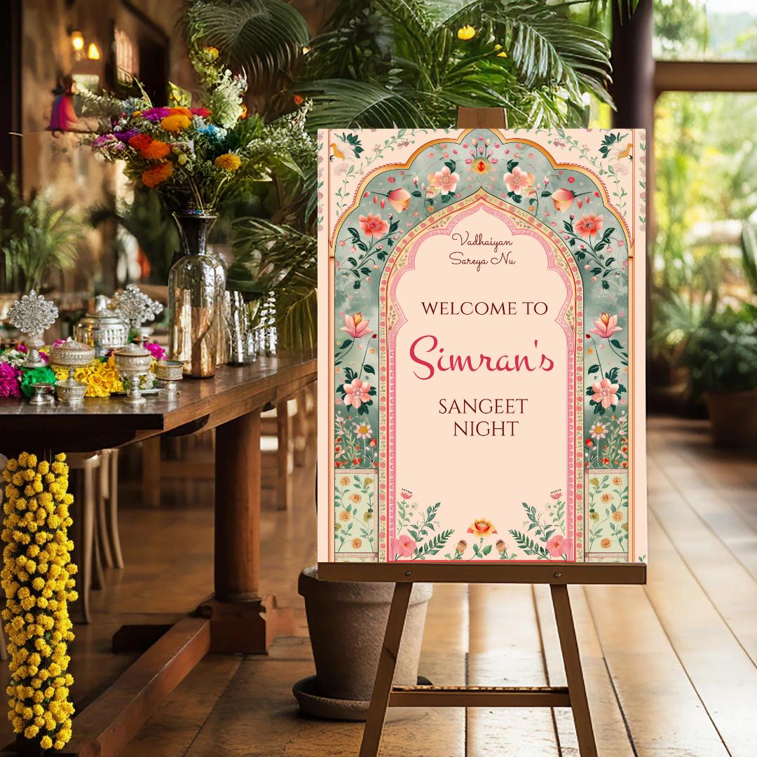 Welcome Sign, Sangeet Wedding Sign, Customizable, Anand Karaj ...