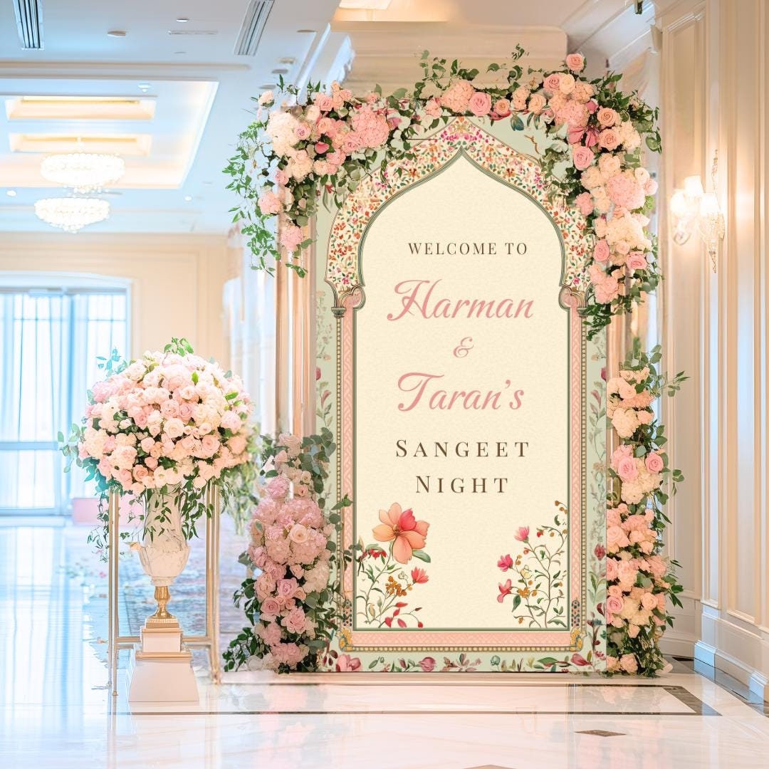 XL 8x4 FT 6X3 Wedding Back Drop, Sangeet Wedding Sign, Customizable ...