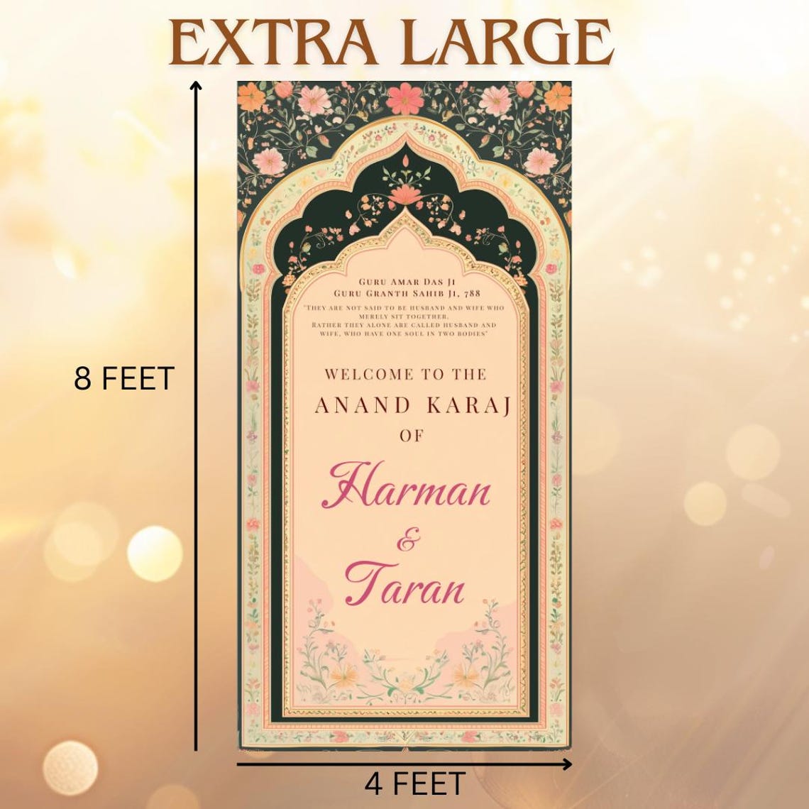 XL 8x4 FT Wedding Back Drop | Sangeet Wedding Sign | Customizable ...