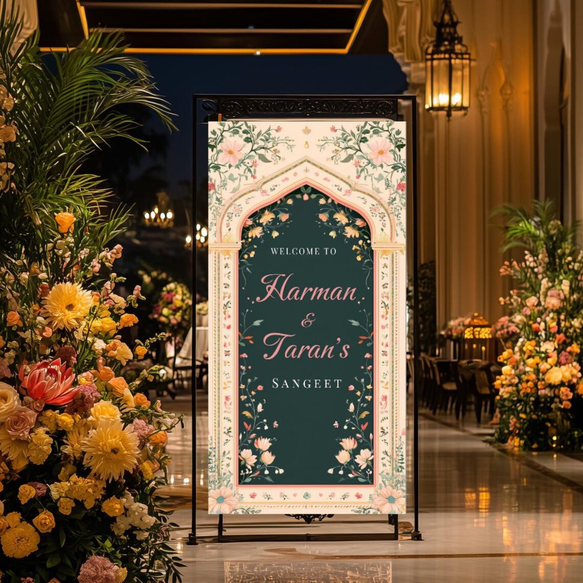 XL 8x4 FT Wedding Back Drop Sangeet Wedding Sign Customizable Anand ...