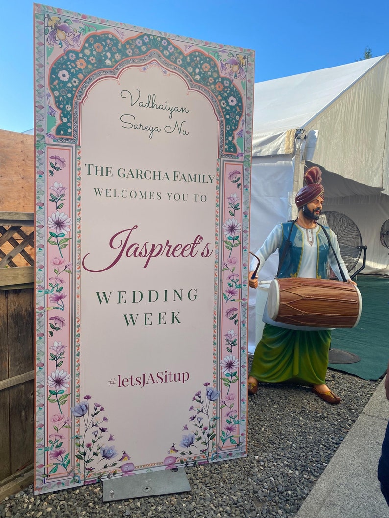 XL 8x4 FT 6X3 Wedding Back Drop, Sangeet Wedding Sign, Customizable ...