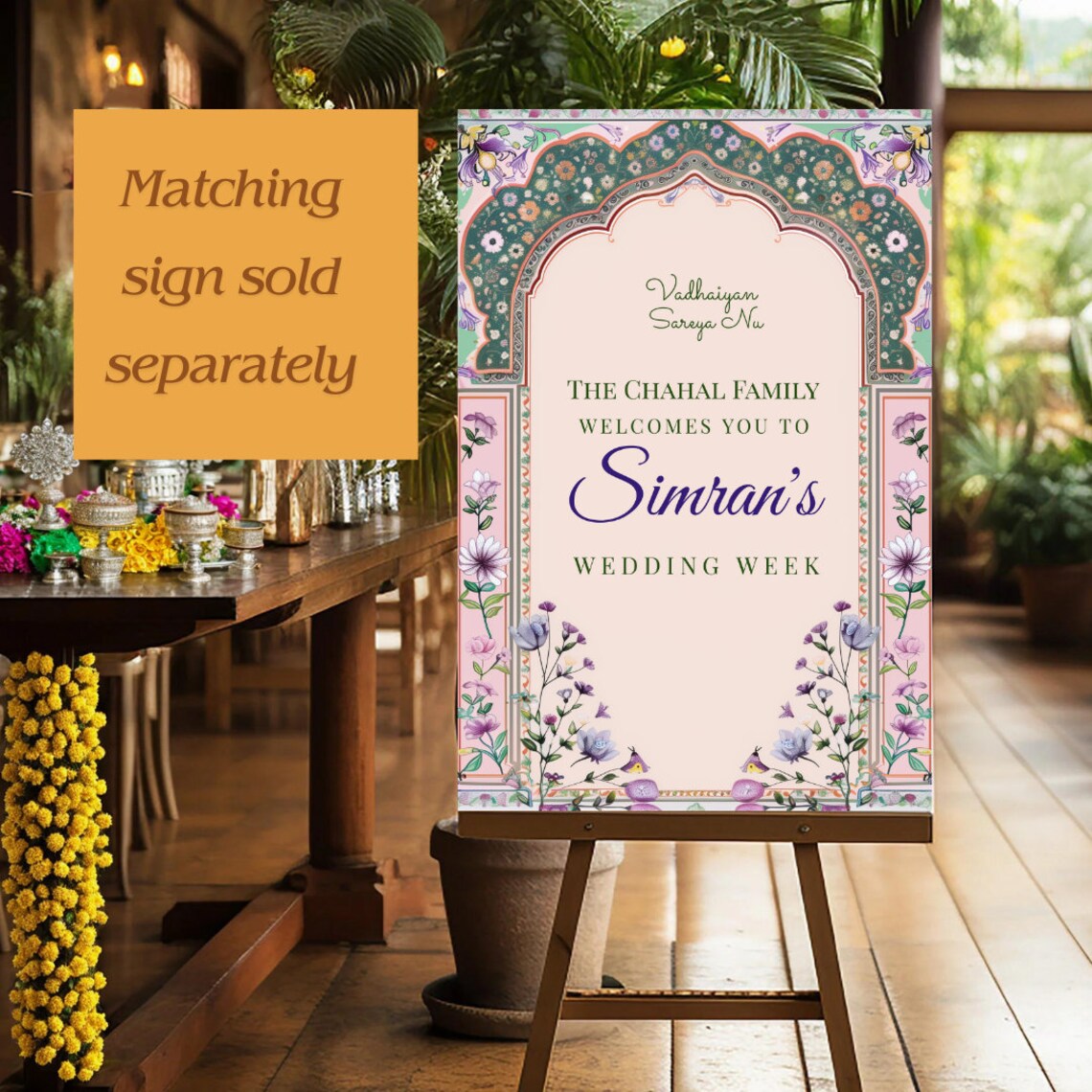 XL 8x4 FT 6X3 Wedding Back Drop, Sangeet Wedding Sign, Customizable ...