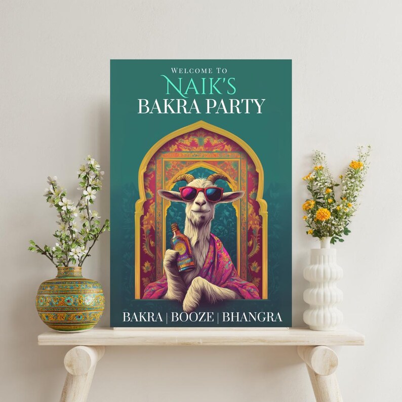 Welcome Sign, Bakra Goat Booze, Goat Meat Party, Sangeet Wedding Sign ...