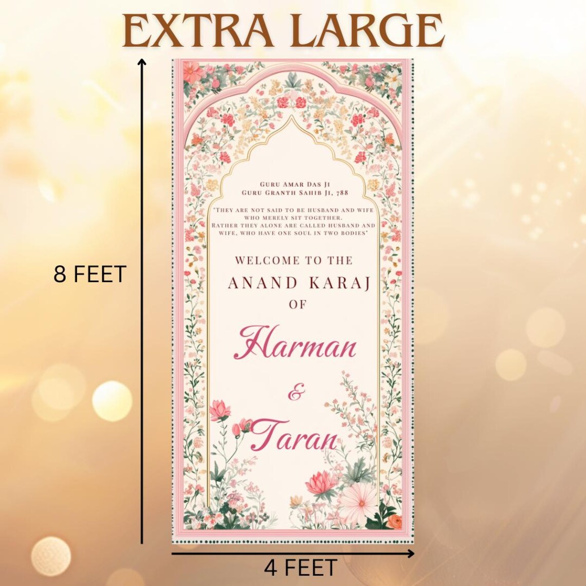 XL 8x4 FT Wedding Back Drop | Sangeet Wedding Sign | Customizable ...