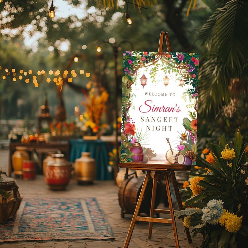 Welcome Sign Sangeet Wedding Sign Customizable | Anand Karaj ...