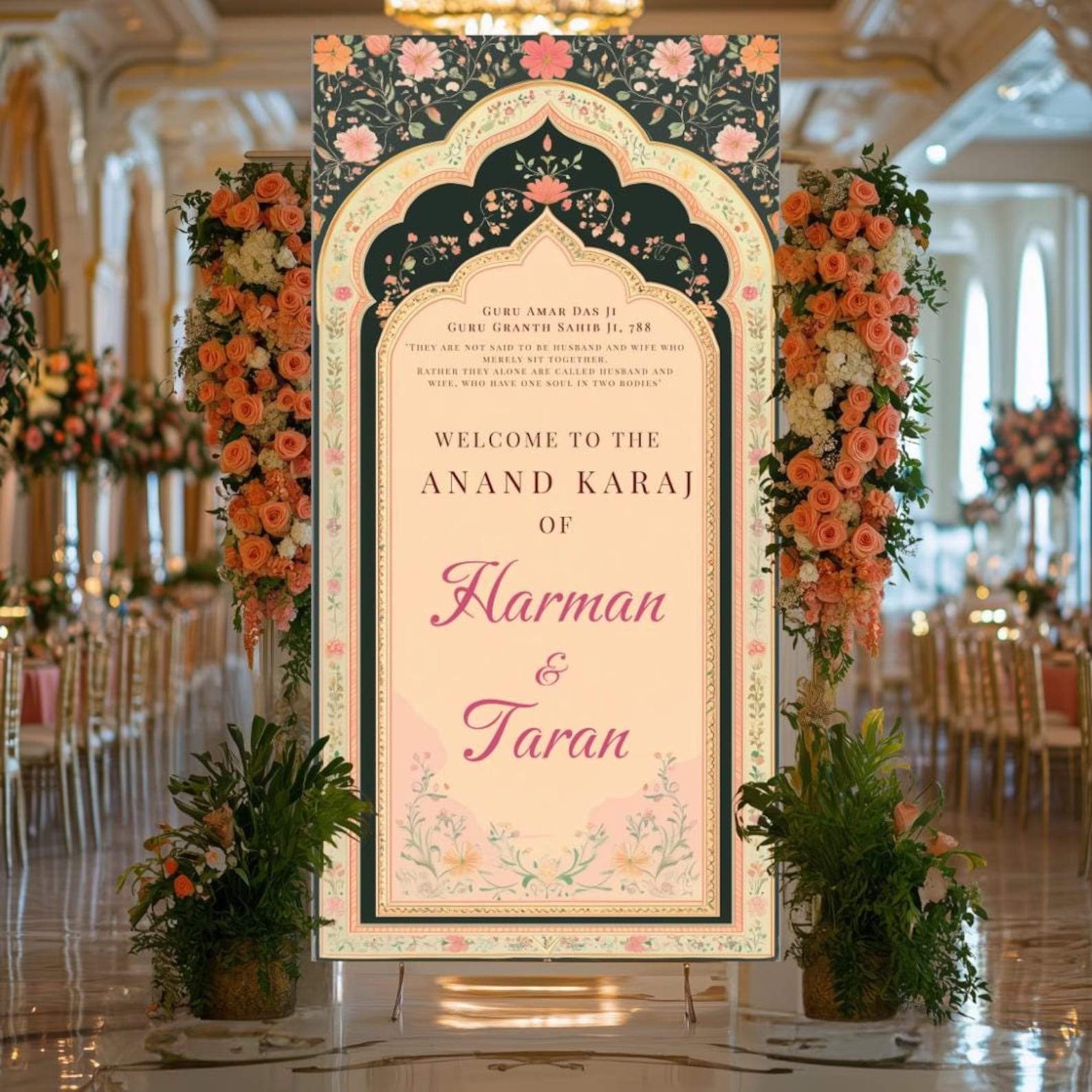 XL 8x4 FT Wedding Back Drop | Sangeet Wedding Sign | Customizable ...