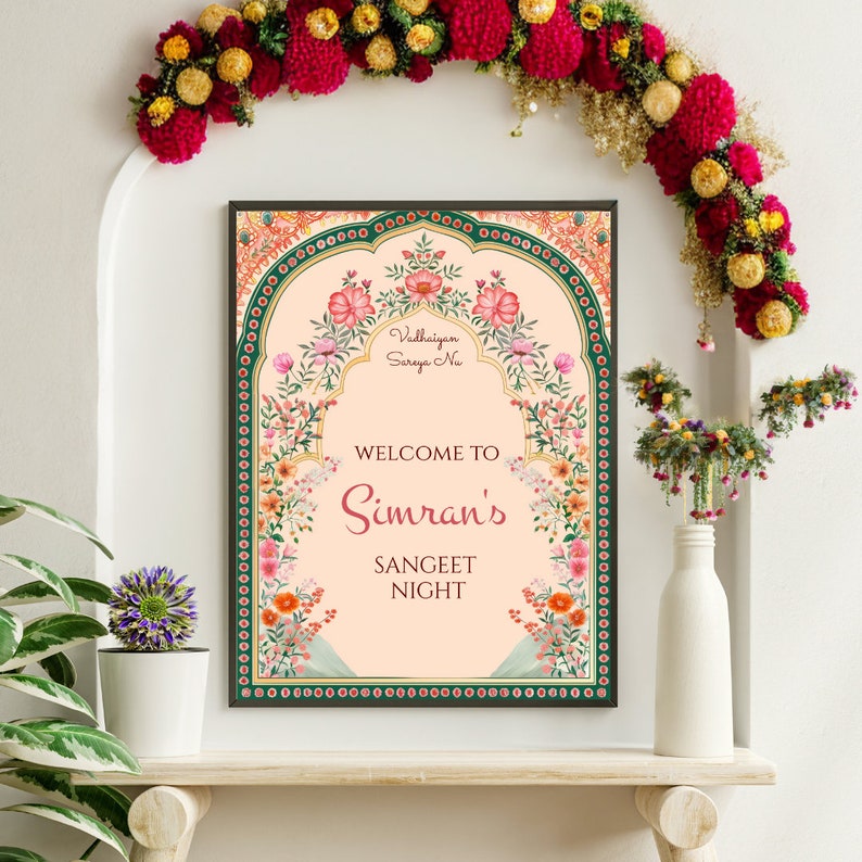 Welcome Sign | Sangeet Wedding Sign | Customizable | Anand Karaj ...