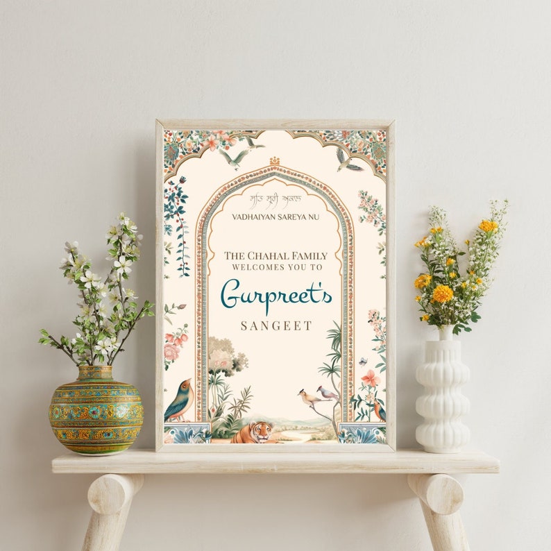 Welcome Sign | Sangeet Wedding Sign | Customizable | Anand Karaj ...