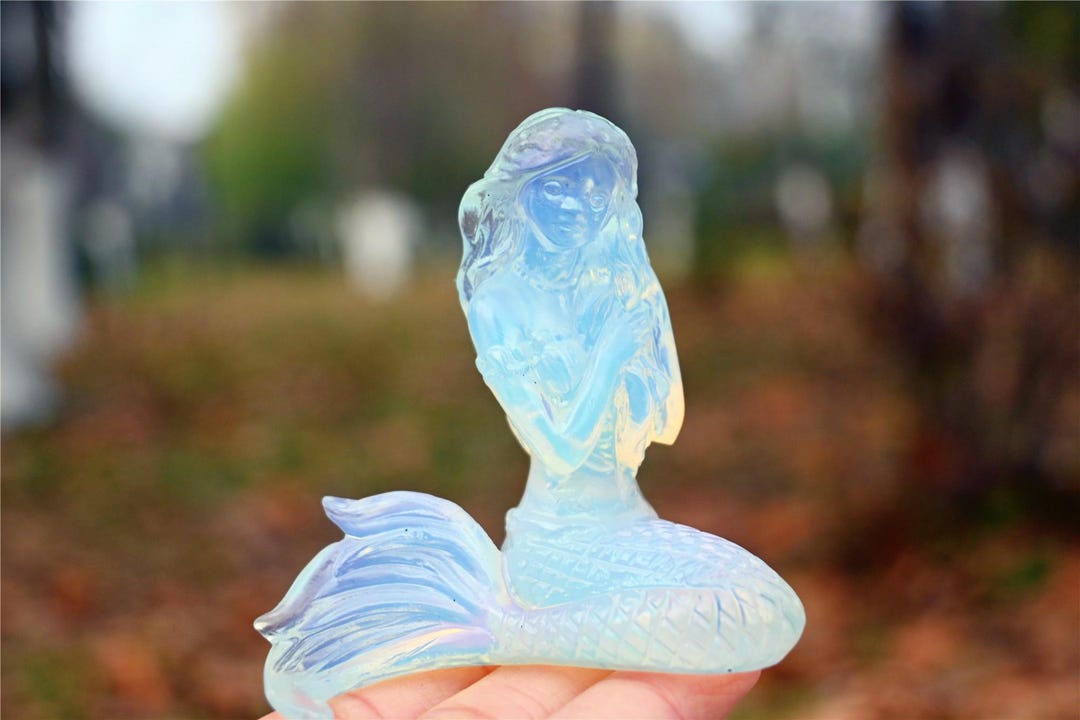 2.6'' Hand Carved Opalite Mermaid,quartz Crystal,crystal Collect ...