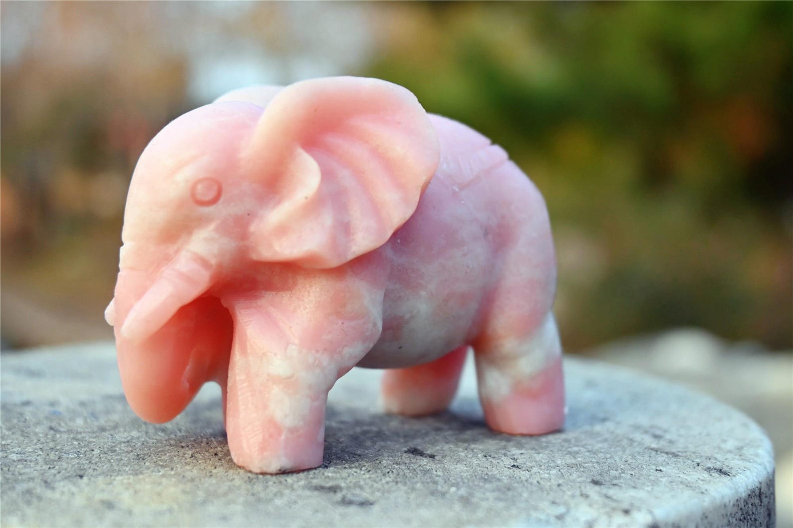 2.6'' Natural Hand Carved Pink Opal Elephant,quartz Crystal,crystal ...