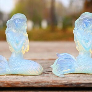 2.6'' Hand Carved Opalite Mermaid,quartz Crystal,crystal Collect ...