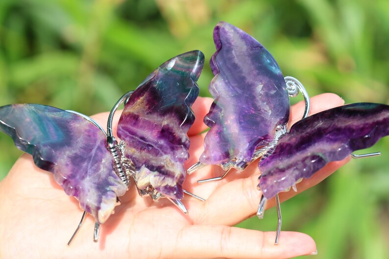 3.6'' Natural Hand Carved Fluorite Butterfly,crystal Collect,quartz ...
