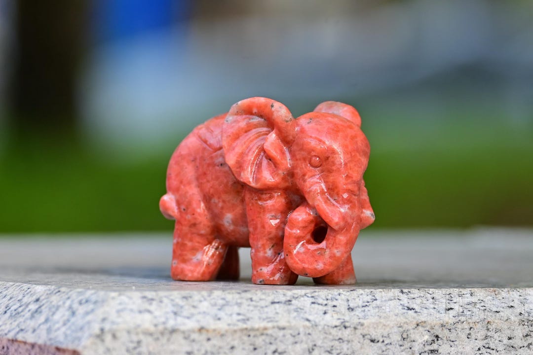 2.6'' Natural Hand Carved Sesame Stone Elephant,quartz Crystal,crystal ...