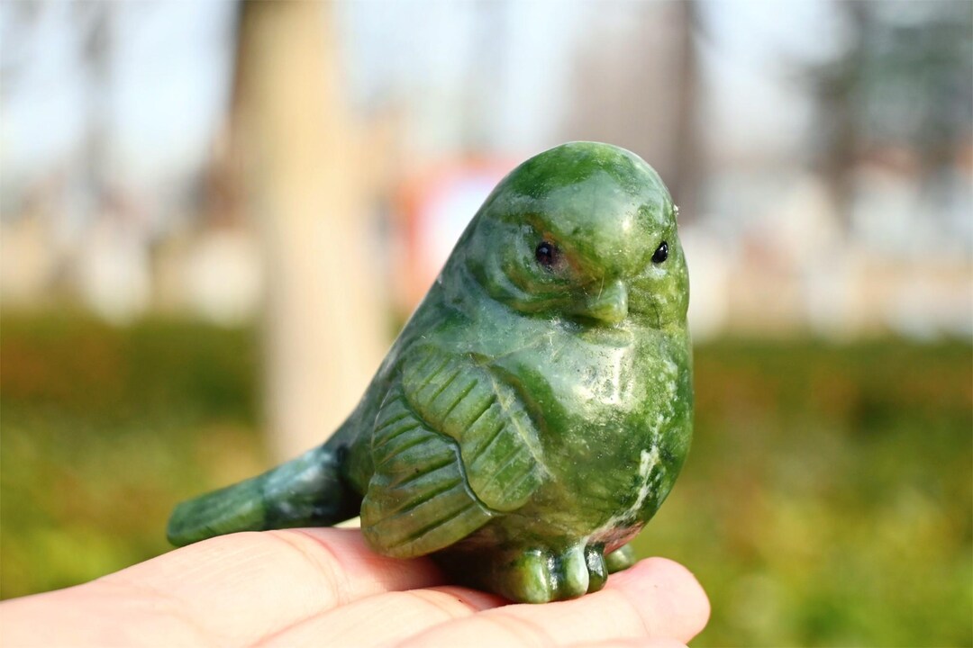 2.4'' Natural Hand Carved Green Jade Bird,quartz Crystal,crystal Bird ...