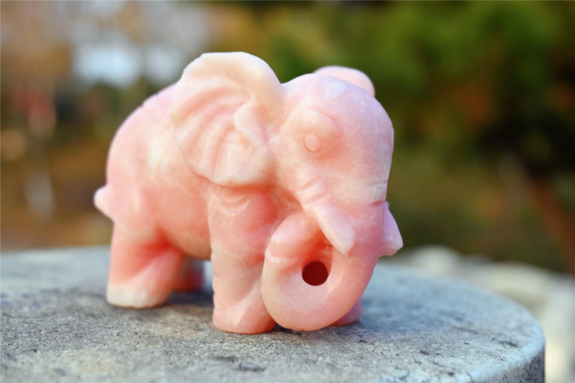 2.6'' Natural Hand Carved Pink Opal Elephant,quartz Crystal,crystal ...