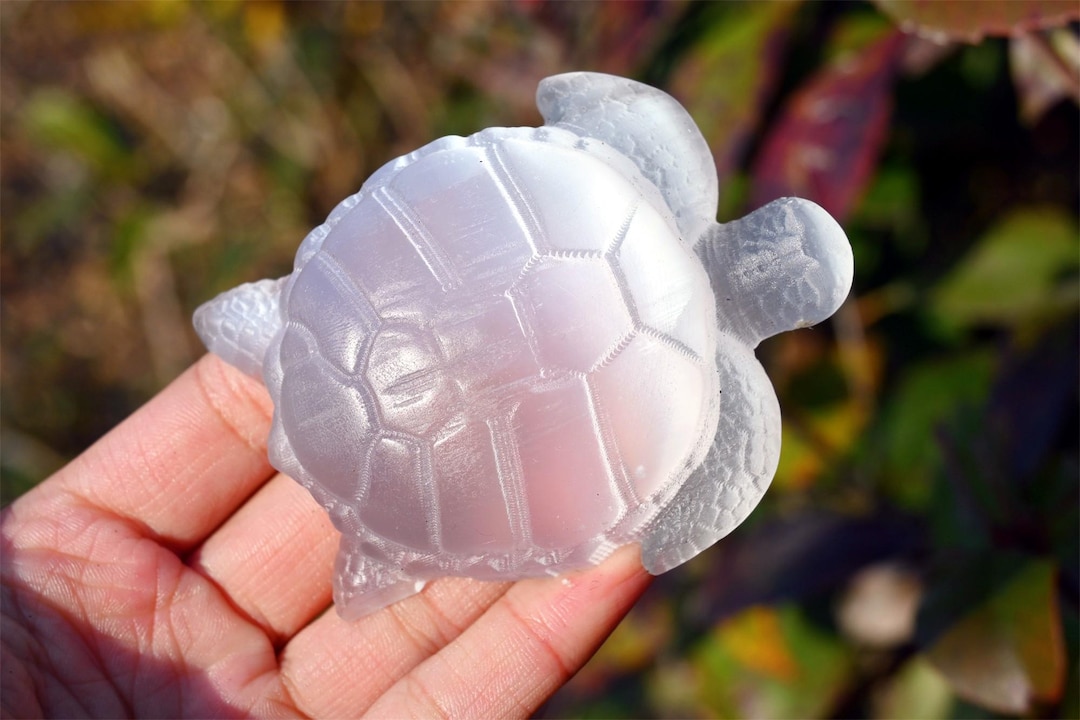 3.1'' Hand Carved Gypsum Sea Turtle,quartz Crystal,crystal Sea Turtle ...