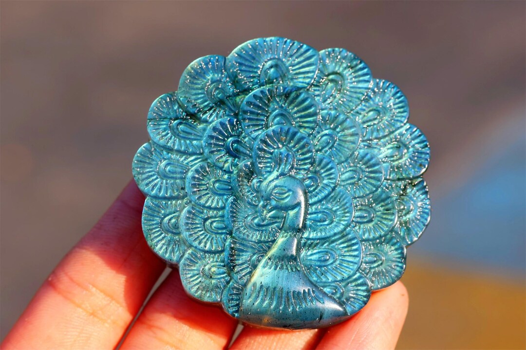 2''natural Hand Carved Labradorite Peacock,quartz Crystal,crystal ...