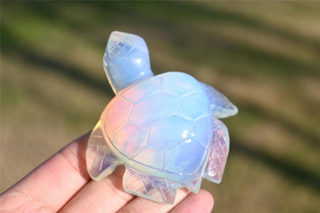 2''hand Carved Opalite Sea Turtle,quartz Crystal,crystal Sea Turtle ...