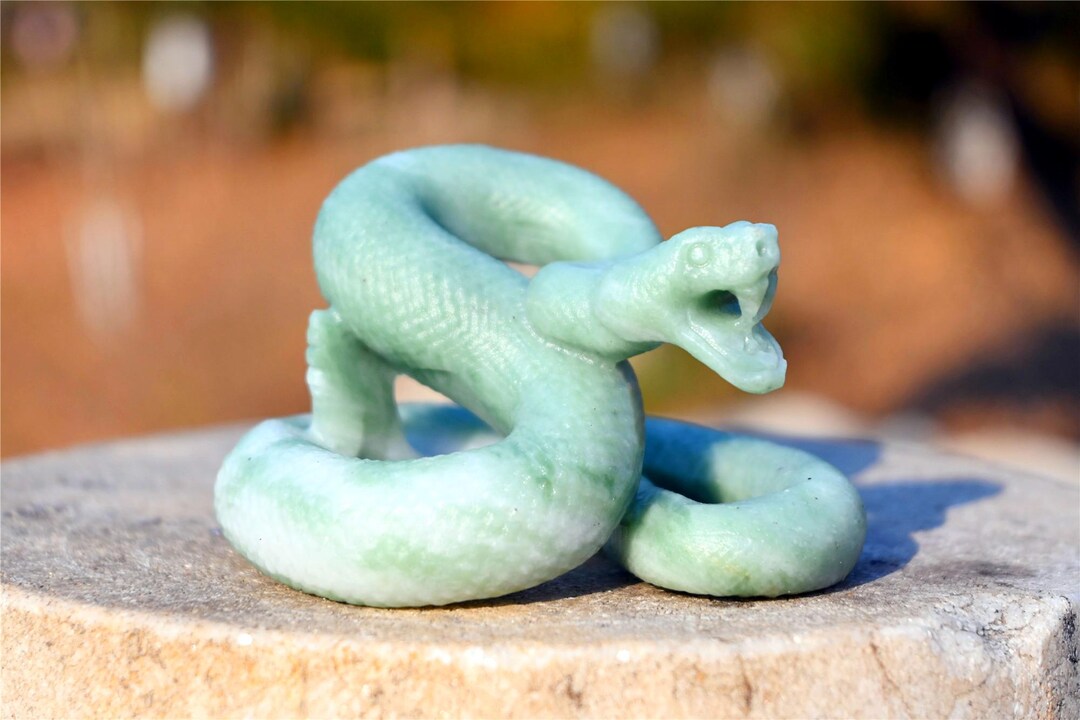 2.9''natural Hand Carved Dushan Jade Snake Decor,quartz Crystal,crystal ...