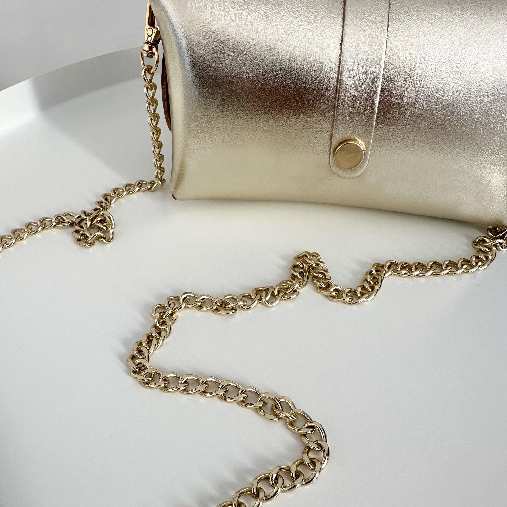 Gold Leather Shoulder Bag – Small Barrel Purse – Gift for Her – Elegant ...