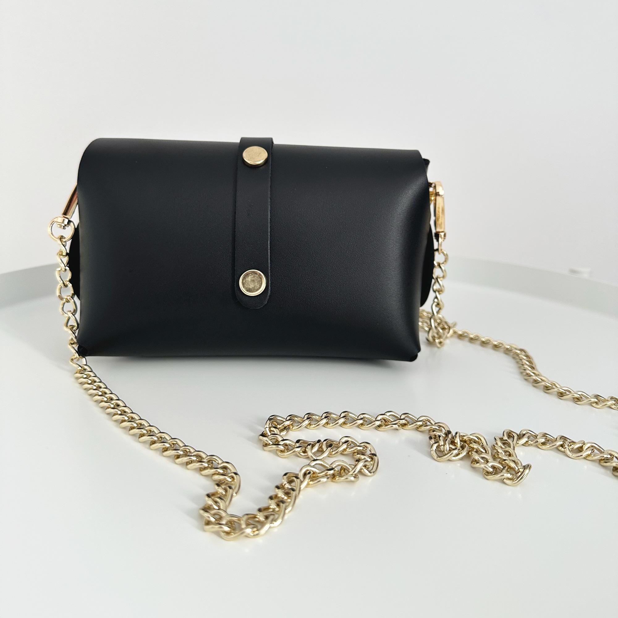Gold Leather Shoulder Bag – Small Barrel Purse – Gift for Her – Elegant ...