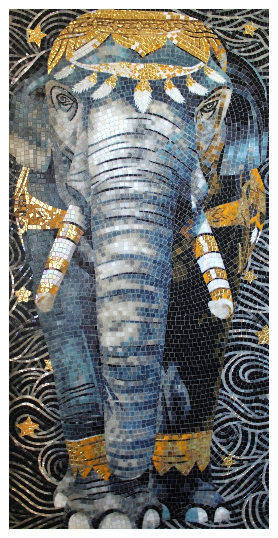 Indian Elephant Mosaic Art Roman Mosaic Technique Wall Art Handmade Art ...