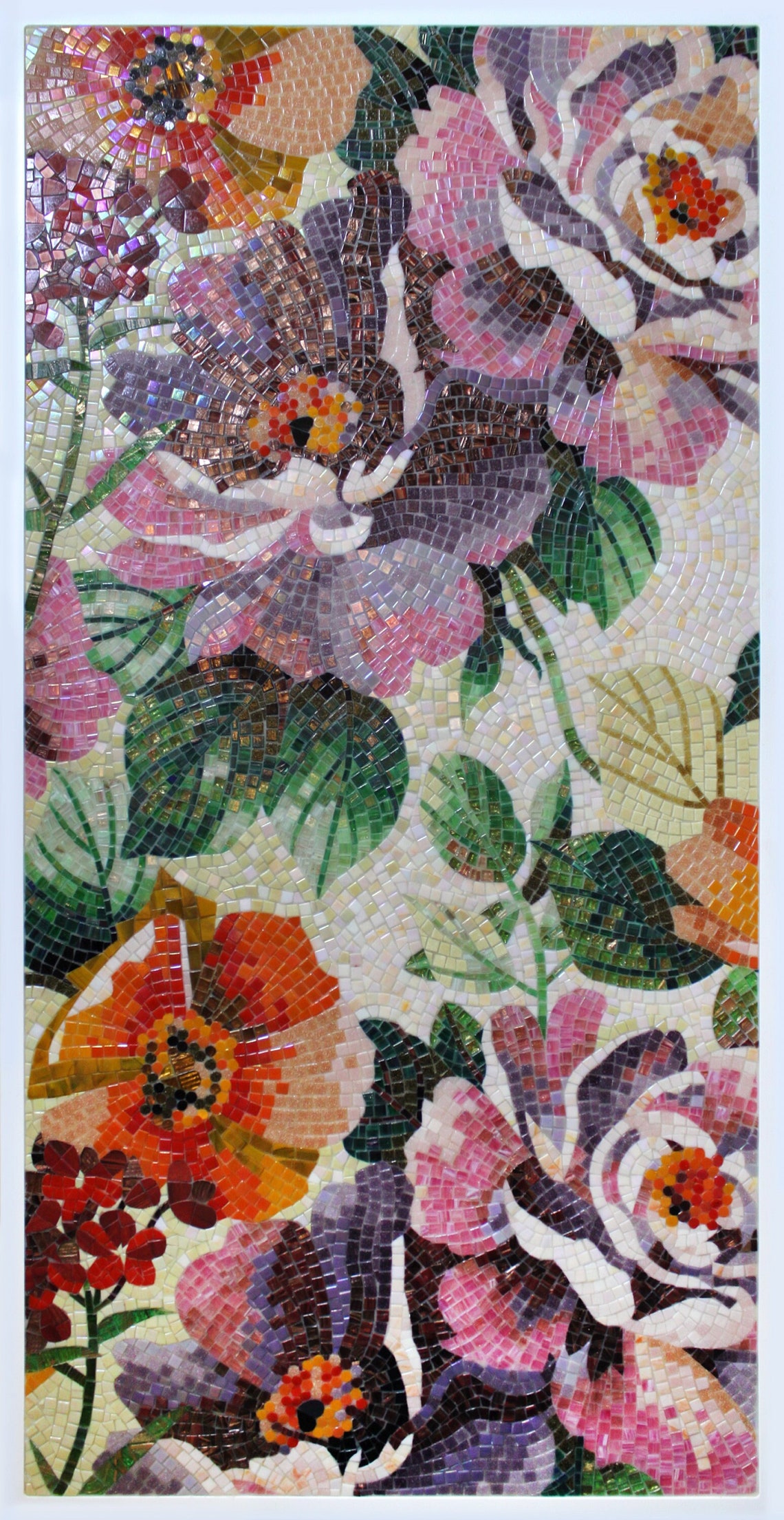 Flowers Mosaic Art Roman Mosaic Technique Wall Art Handmade Art Decor ...