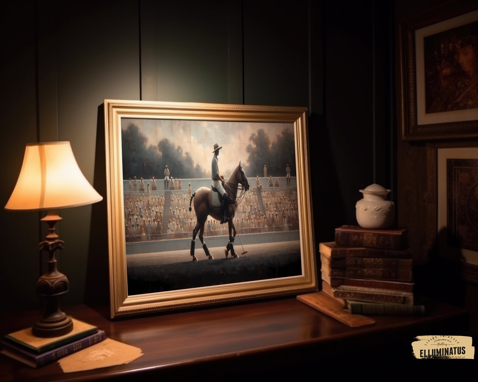 The Polo Player, Polo Sport, Vintage Painting, Wall Art, Vintage Wall ...