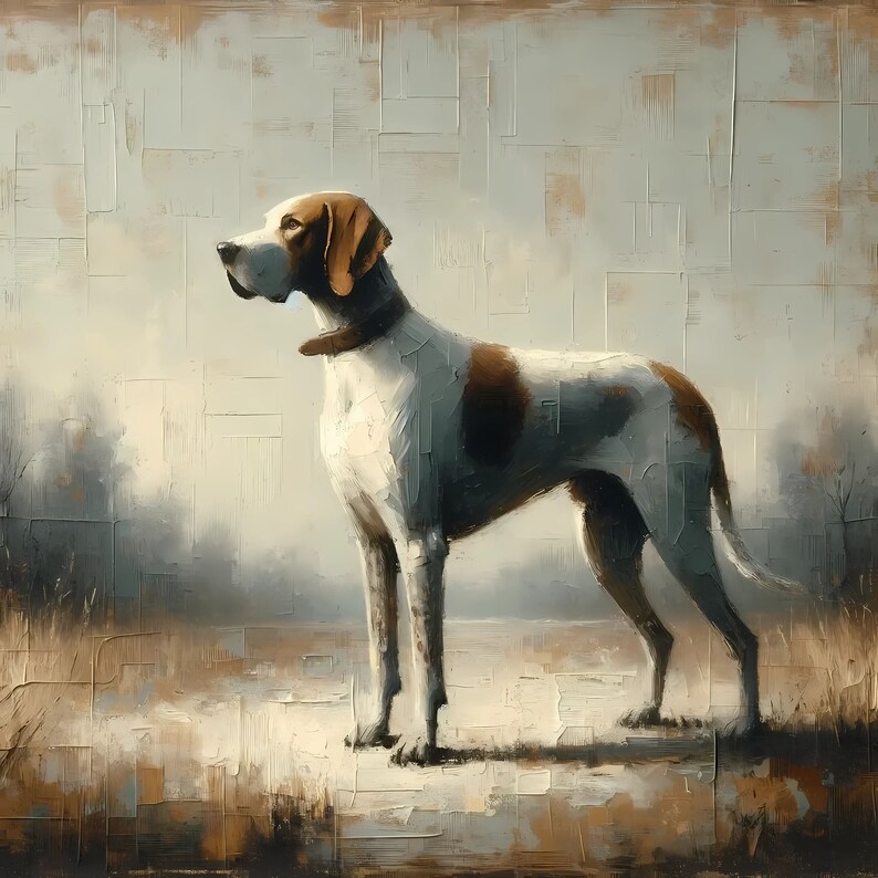 Vintage Painting, English Pointer, Dog Painting, Hunting Wall Art ...