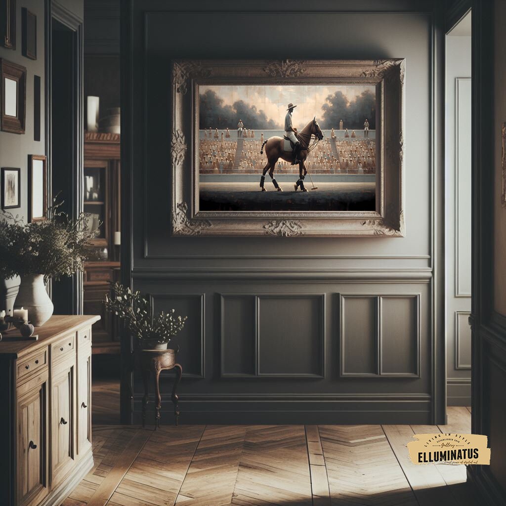 The Polo Player, Polo Sport, Vintage Painting, Wall Art, Vintage Wall ...