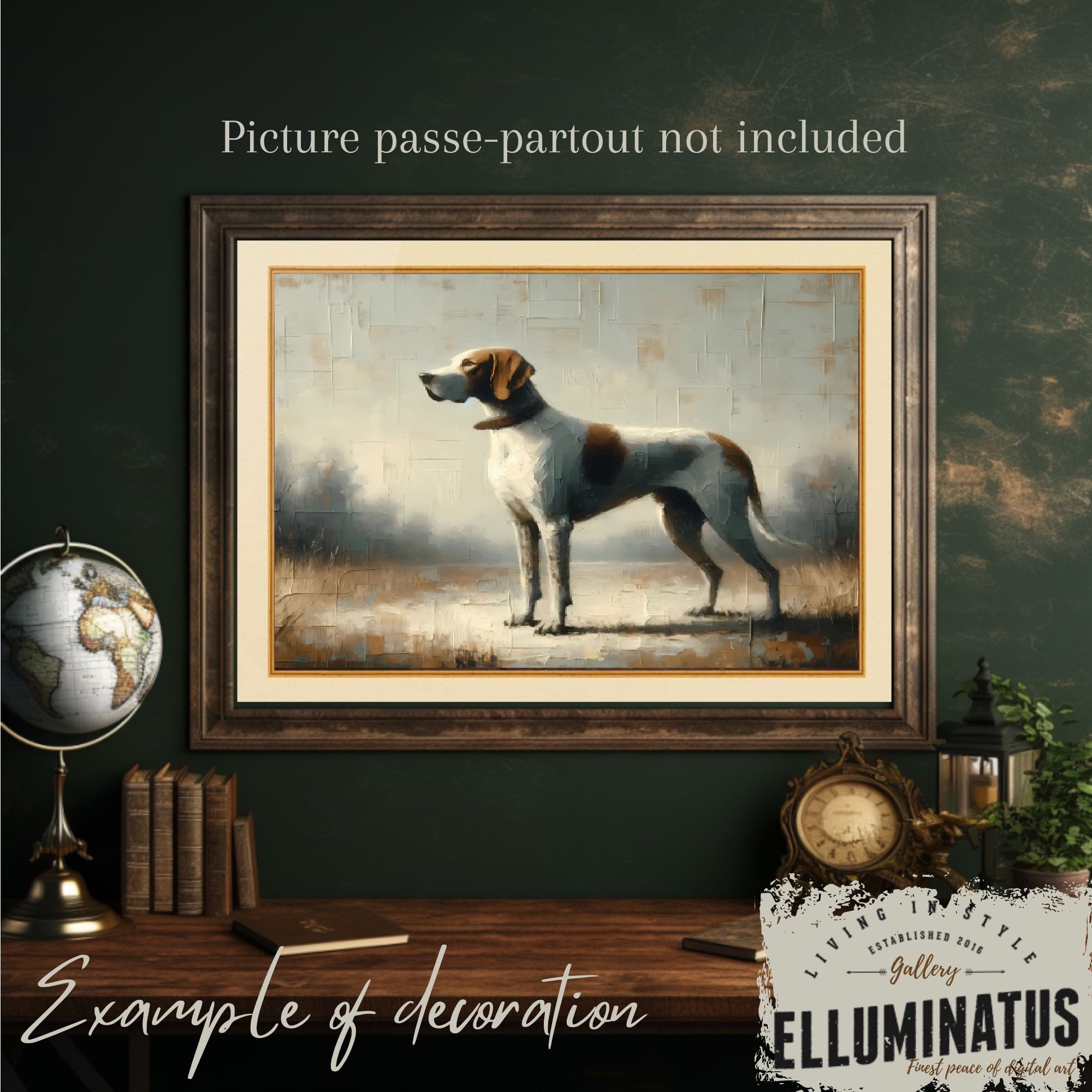 Vintage Painting, English Pointer, Dog Painting, Hunting Wall Art ...
