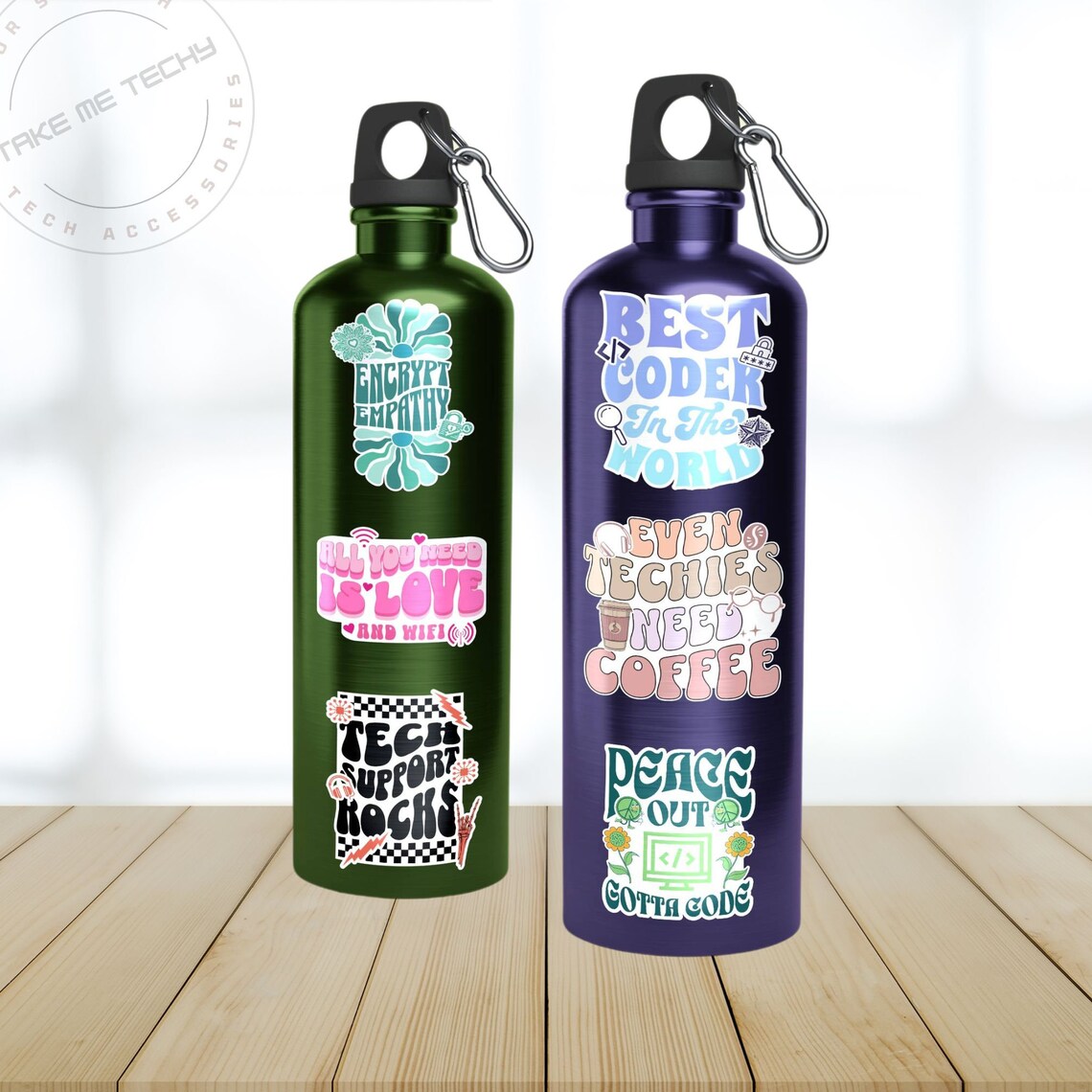 Boho Inspirational IT Tech Quotes PNG Sticker Bundle Printable Groovy ...