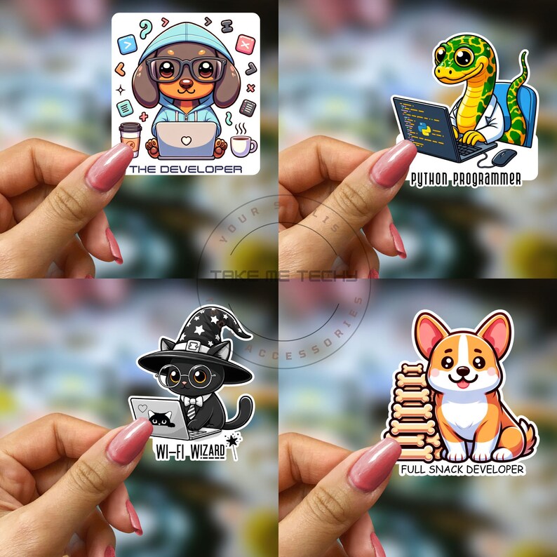 Kawaii Tech Sticker Set Printable Cute IT Digital PNG Sticker Pack for ...