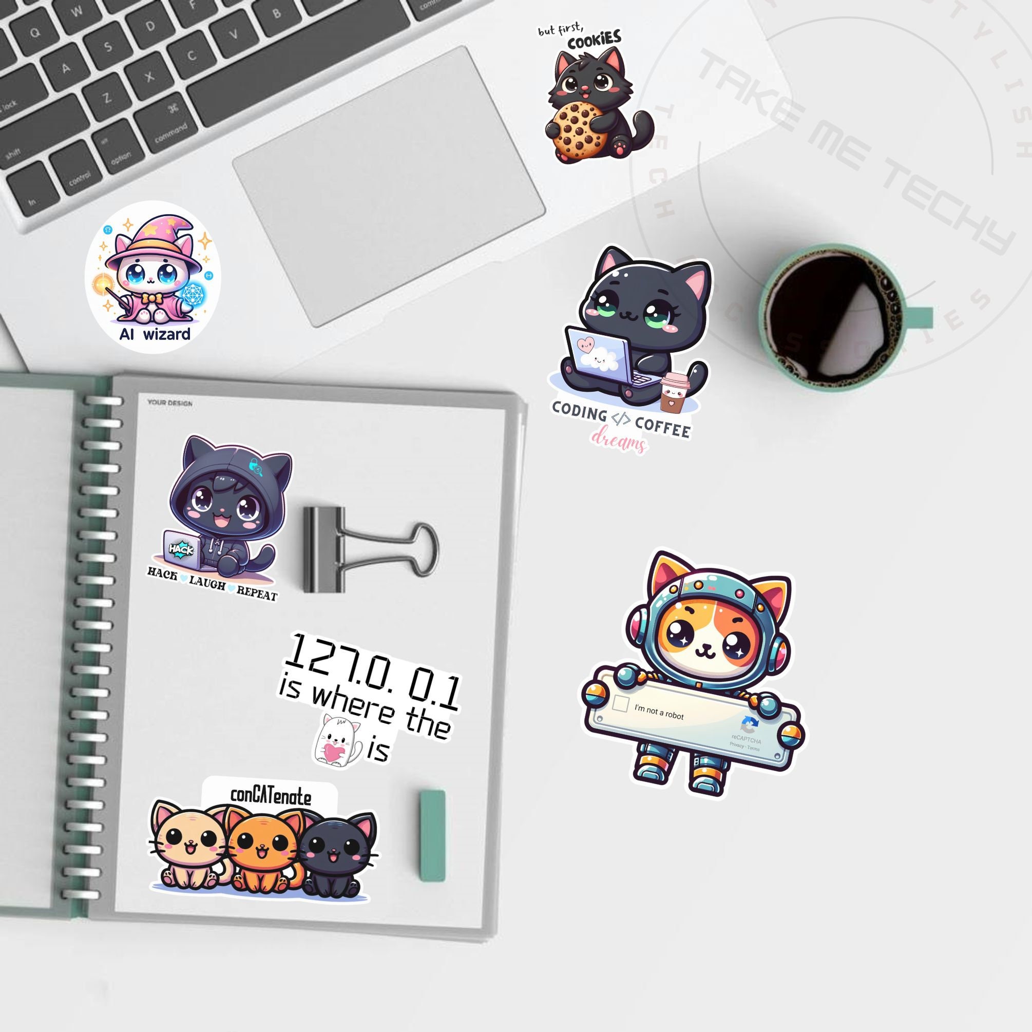 Kawaii Tech Sticker Set Printable Cute IT Digital PNG Sticker Pack for ...